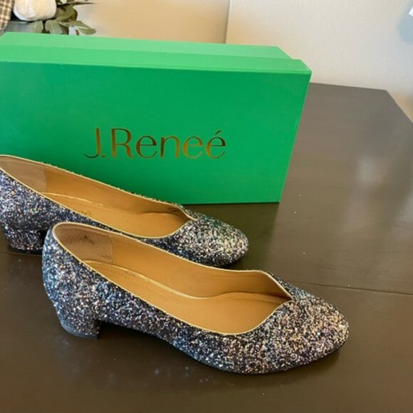 J.Renee | Shoes | J Renee Bambalina Womens Glitter Block Heel Pumps ...
